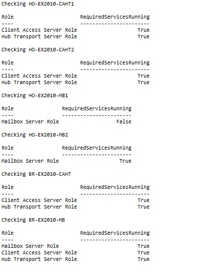 Usando Test-ServiceHealth para checar a saúde do Exchange Server ...