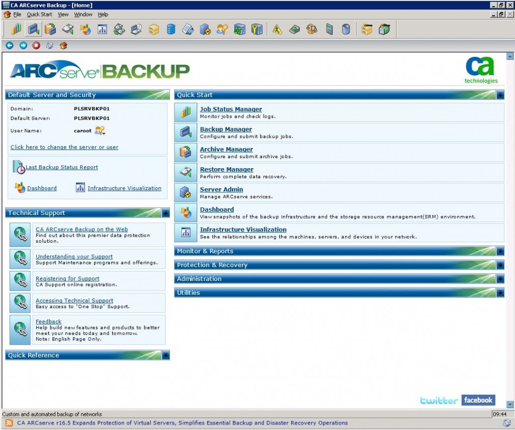 Criando um job de backup no ArcServe r16.0 - Agility