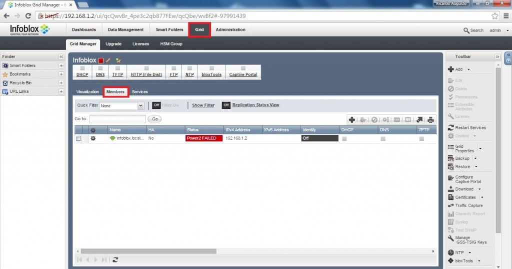 Acessando o Appliance Infoblox Via Cabo de Rede - Agility