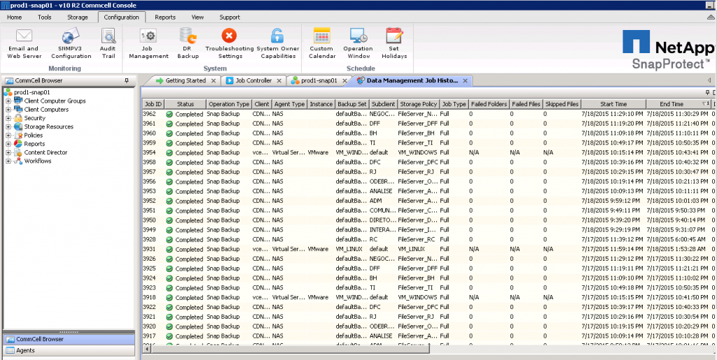 Como Verificar o Status de Backup no NetApp SnapProtect - Agility