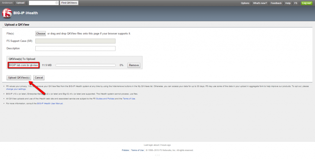 Gerando QKView e fazendo Upload para o iHealth.f5.com - Agility