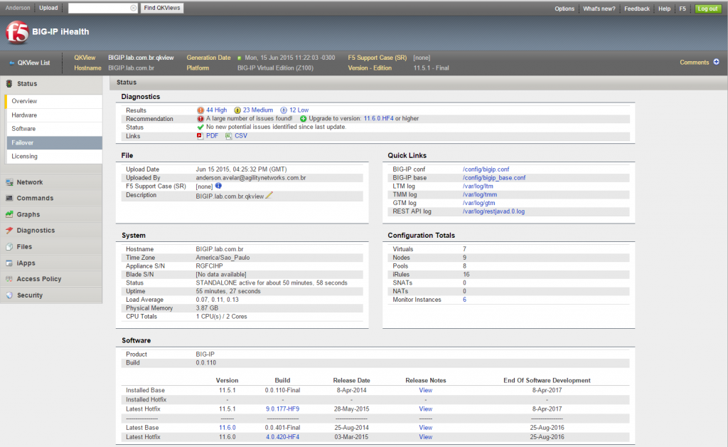Gerando QKView e fazendo Upload para o iHealth.f5.com - Agility