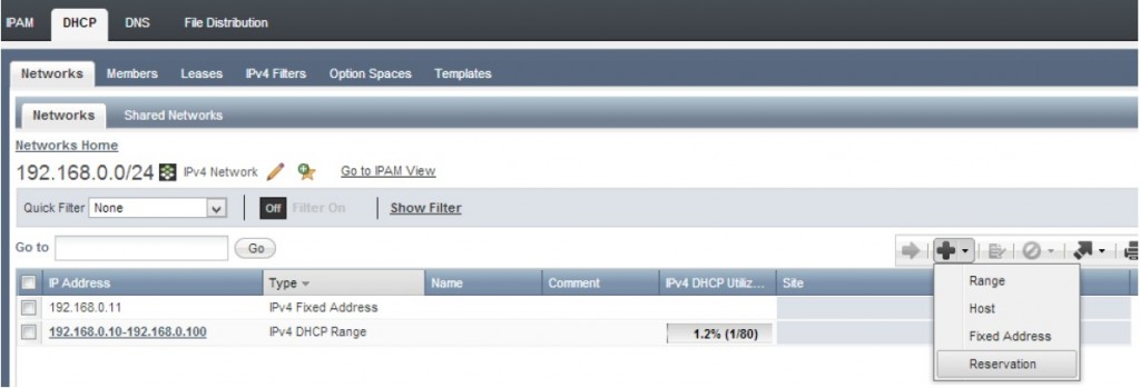 Diferenças entre Fixed Address e Reservation – Infoblox - Agility